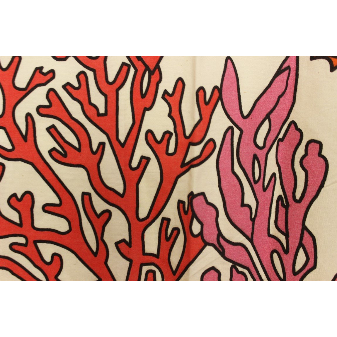 Cotton Fabric w/ Coral Plants & Sea Shells