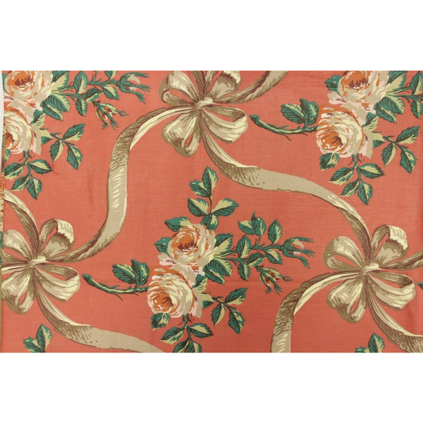 Vintage Cumming Rose Glazed Chintz 3pc Fabric