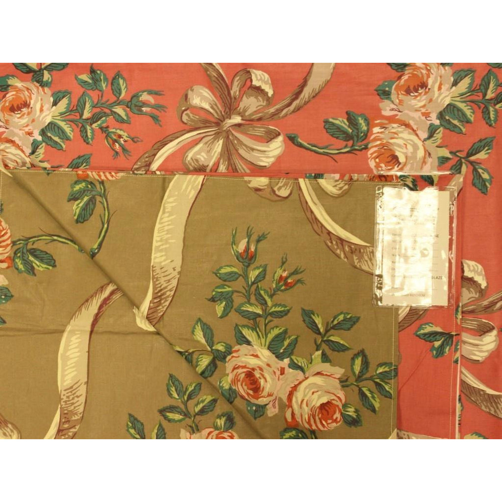 Vintage Cumming Rose Glazed Chintz 3pc Fabric