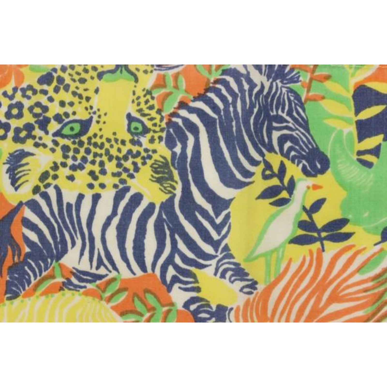Lilly Pulitzer Vintage Jungle Theme Print w/ Big Game Animals Pocket S