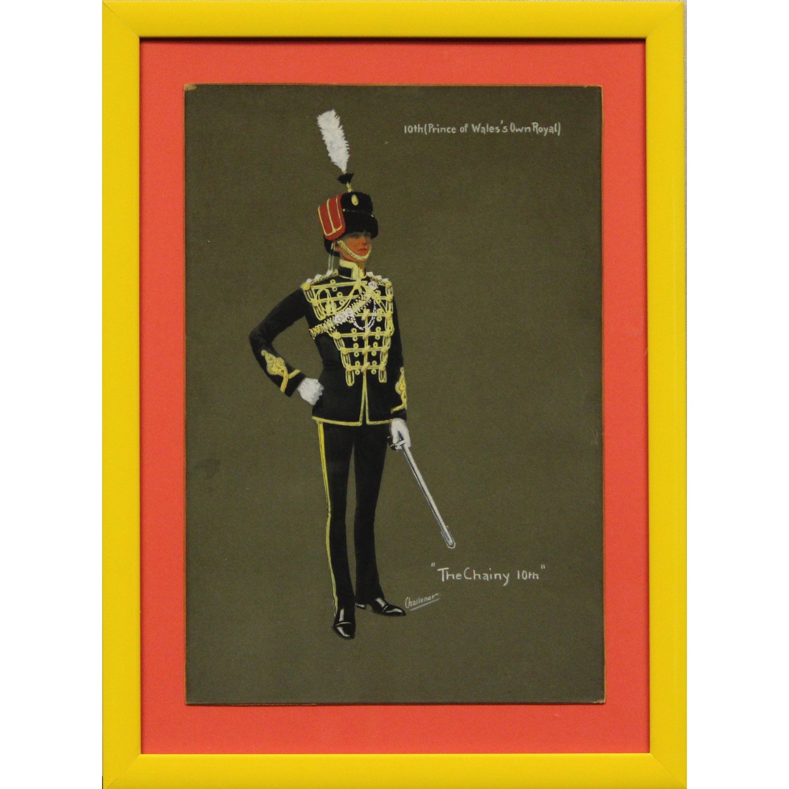 "The Chainy 10th" (Prince of Wales's Own Royal) Gouache by Jack Challe