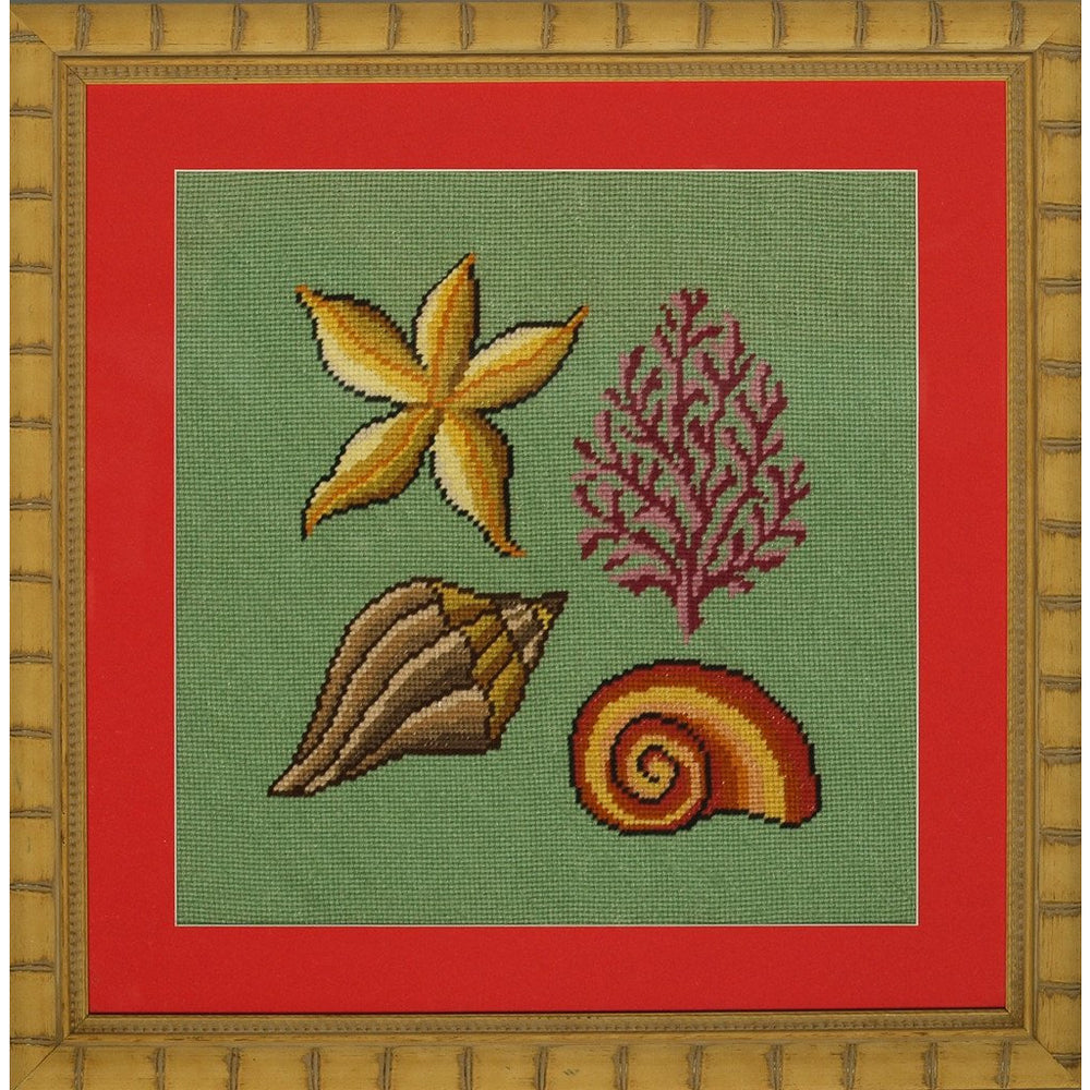 "Hand-Needlepoint Seashells"