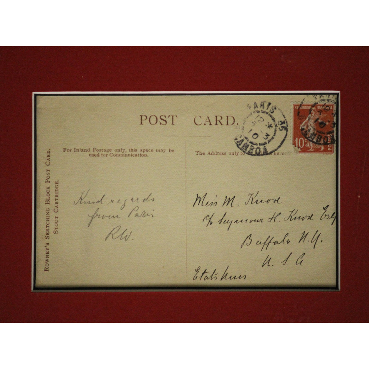 "Set x 4 c1910s Postcard Framed Drawings"