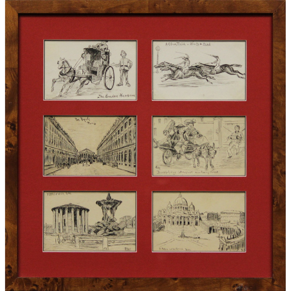 Set x 6 Postcard Drawings