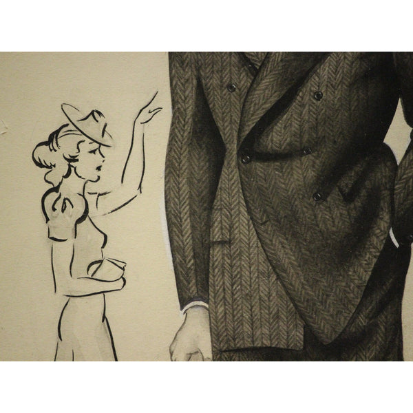 "Dapper Gent" 1938 Watercolour by Alex Berger (SOLD)