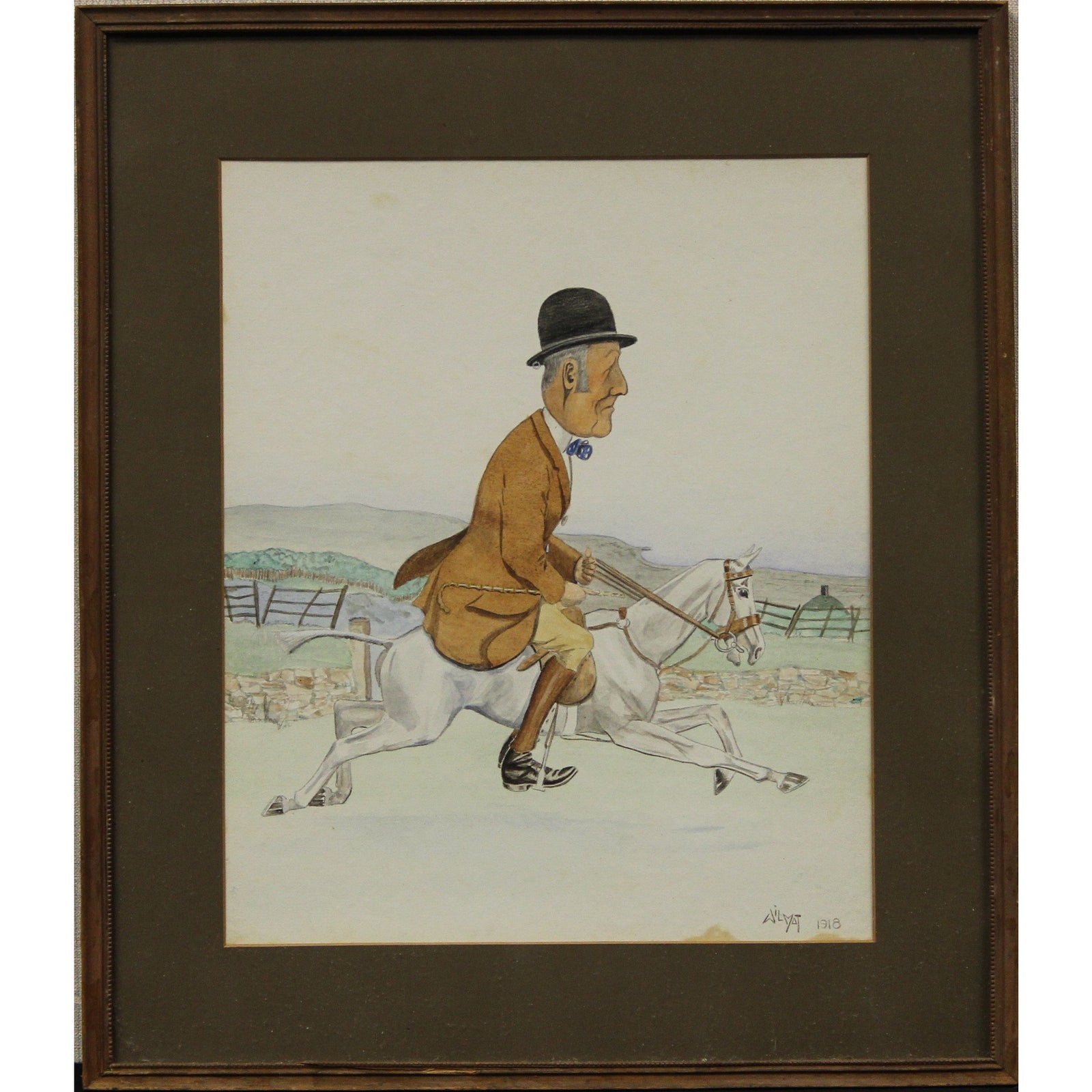 "Natty Equestrian" 1918 Watercolour (SOLD)