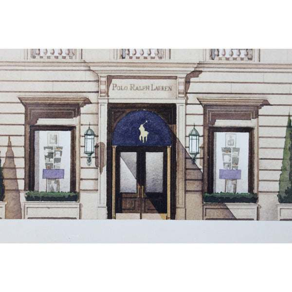 Polo Ralph Lauren Chicago Architectural c1997 Rendering Sheet on Board