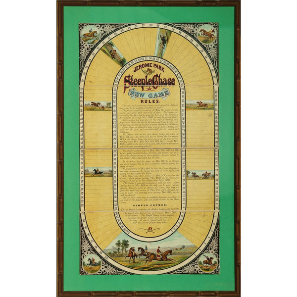 "Jerome Park c1885 Steeplechase Framed Board Game"