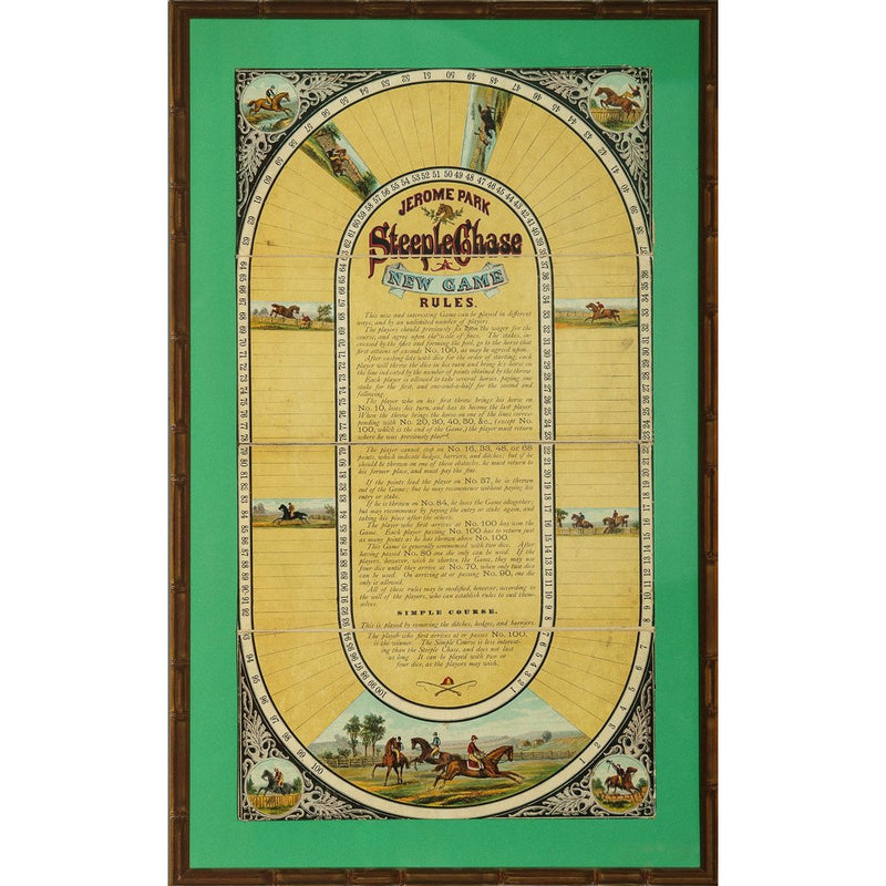 "Jerome Park c1885 Steeplechase Framed Board Game"