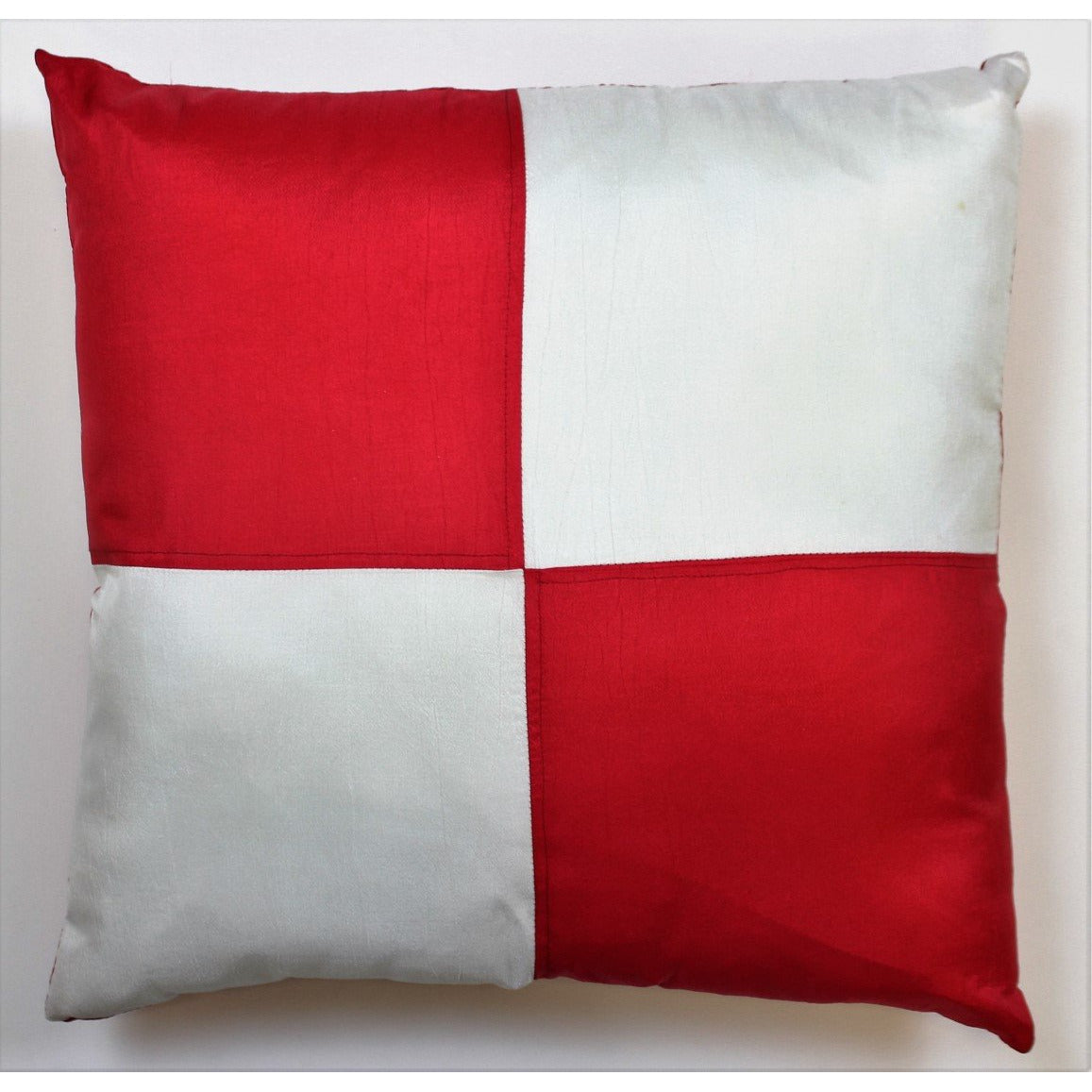 Red/ White Burgee Flag Silk Pillow (New)
