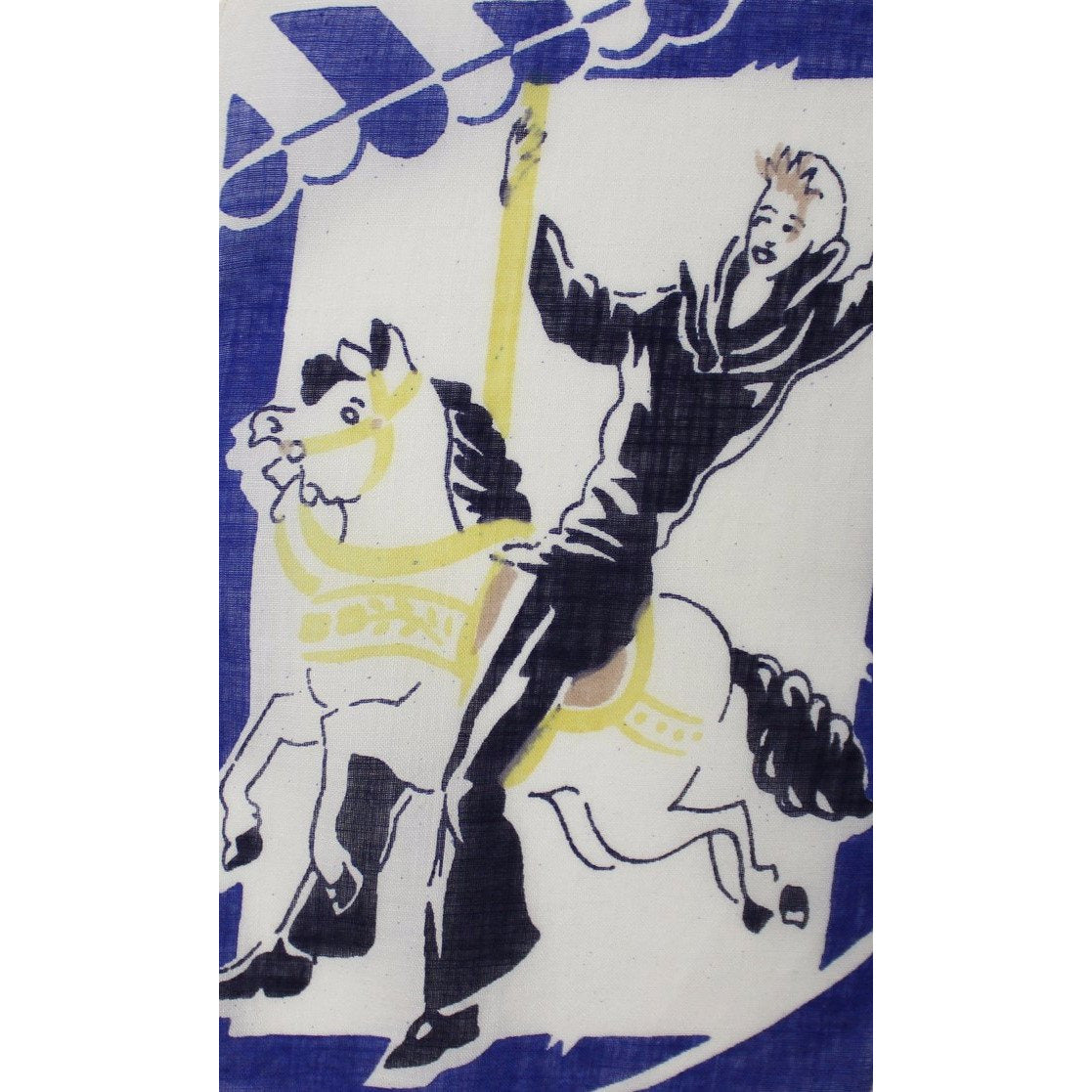 "Set x 5 c1940s Sailor Bar Scene Linen Cocktail Napkins w/ Royal Navy