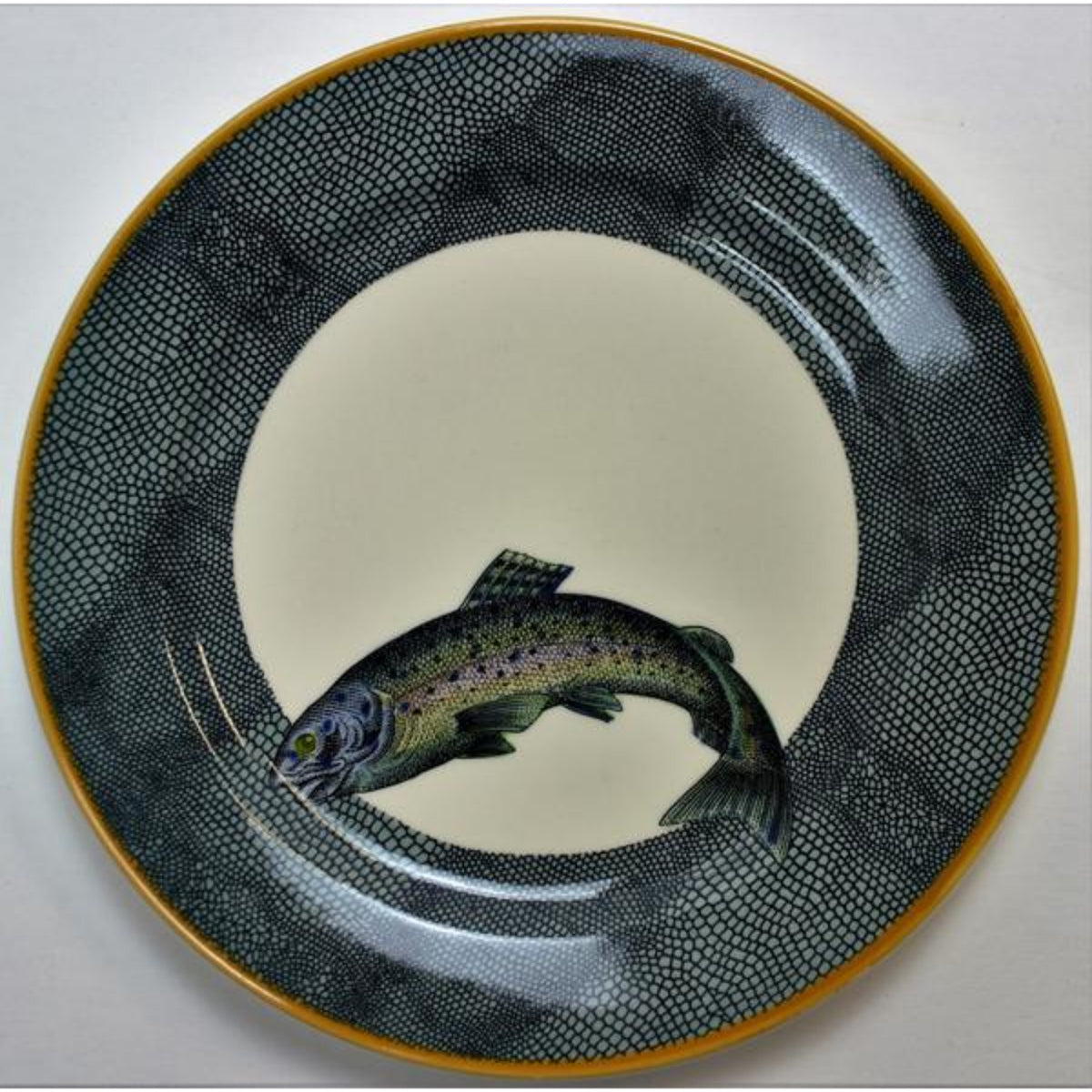 "Set x 8 Williams-Sonoma Salad Plates w/ English Angler "Fish" Pattern