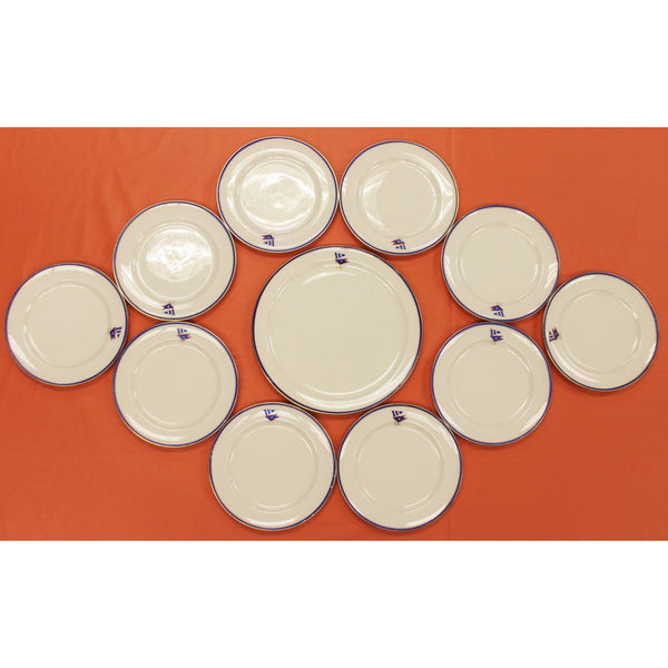 "Set x 11pc Private New York Yacht Club Dinner Service Plates" (SOLD)