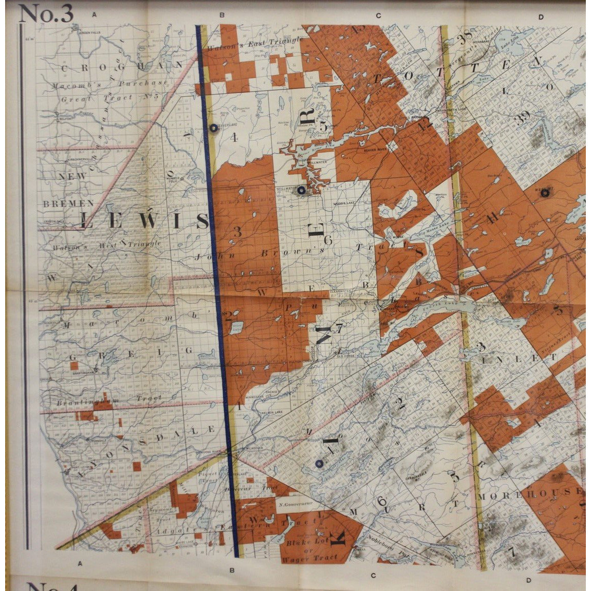 1911 No's 3 & 4 Map Of The Adirondack Forest