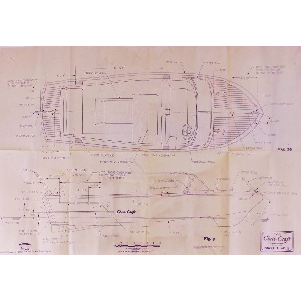 "1956 Chris-Craft 23' Continental Runner Boat Model"
