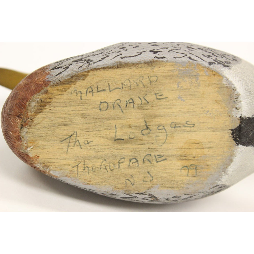"Mallard Drake Hand-Carved Duck Decoy" 1979