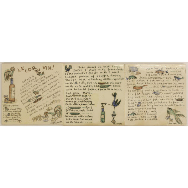 "Set x 3 French Recipe Pantry Tiles"