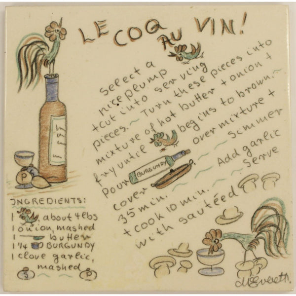 "Set x 3 French Recipe Pantry Tiles"