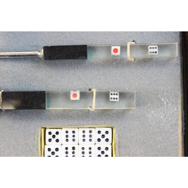 "Box Set x 4 Chrome & Dice Lucite Barware Utensils"