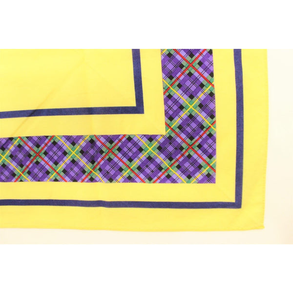 "Ralph Lauren X'd Tennis Racquets Crest w/ Tartan Border Yellow Scarf"