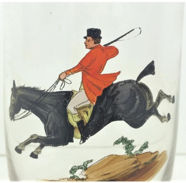 Hand-painted Huntsman Roly Poly Glass