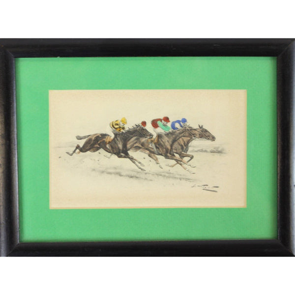 'Four Racehorses' Hand-Coloured Plate by George Wright (SOLD)