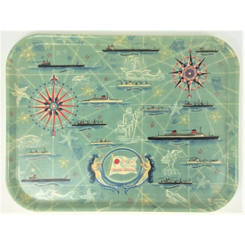 Transatlantique 14 Ships Tray by R. Bouvard