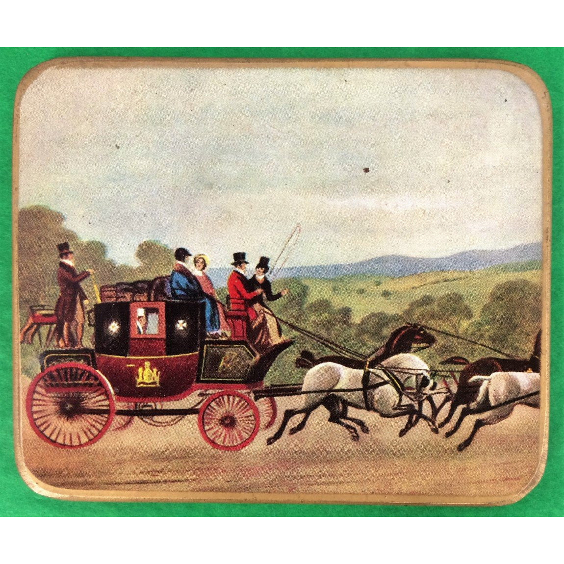 Set of 4 English Coaching Scene Coasters