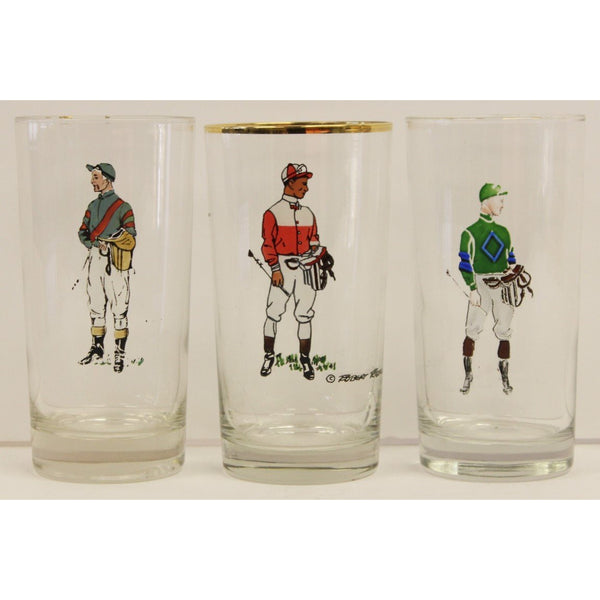 "Set x 3 Robert Riger Jockey Highball Glasses"