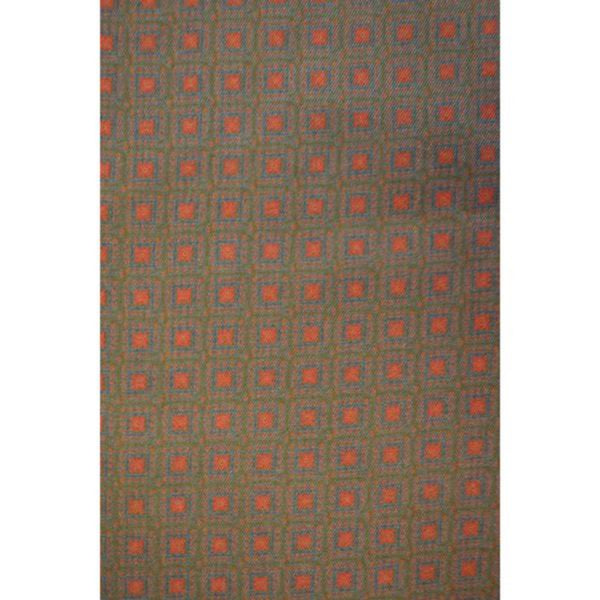Silk Russet & Slate Foulard & Paisley Pocket Square