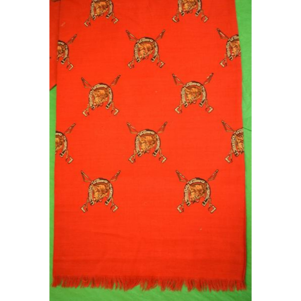 'Hunting Red Challis Fox-Mask Print Scarf/ Cravat'