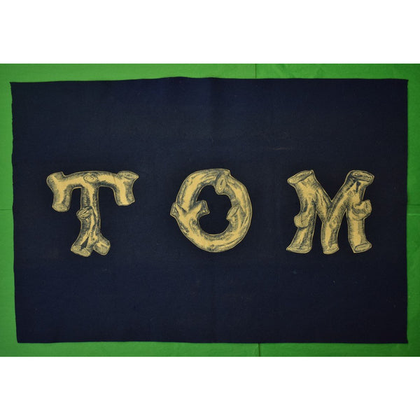 Navy Felt 'TOM' Banner