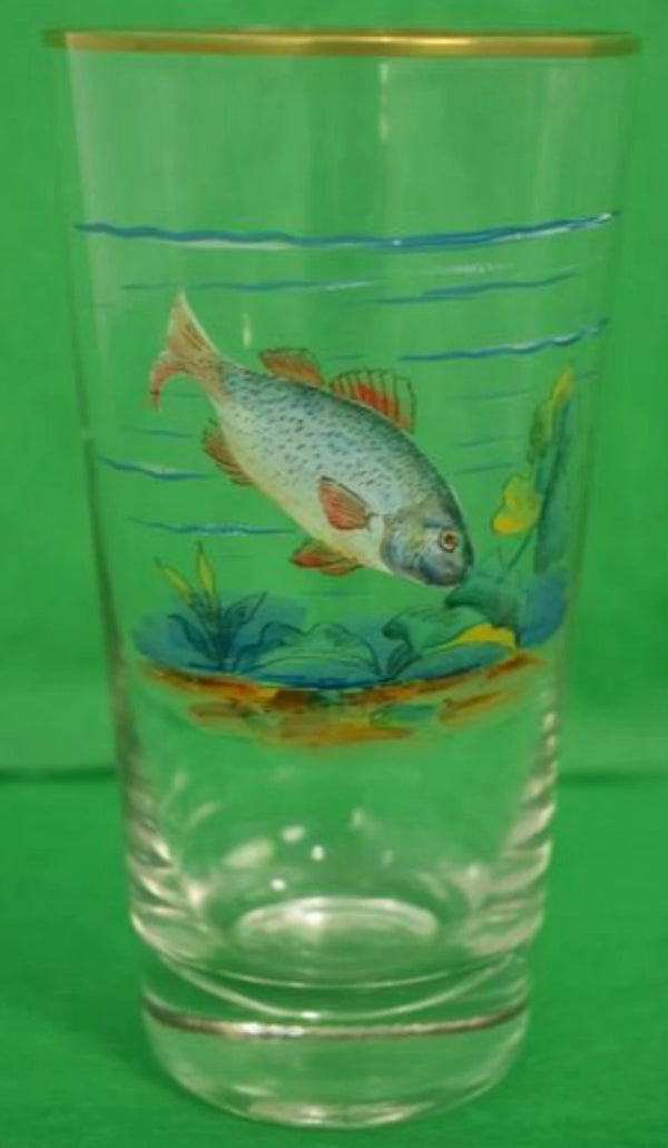 "Set x 4 Hand-Painted Game Fish Highball Glasses"
