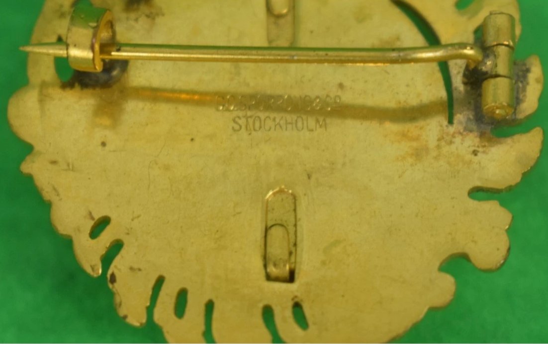 Swedish Royal Coat-of-Arms Brass Pin