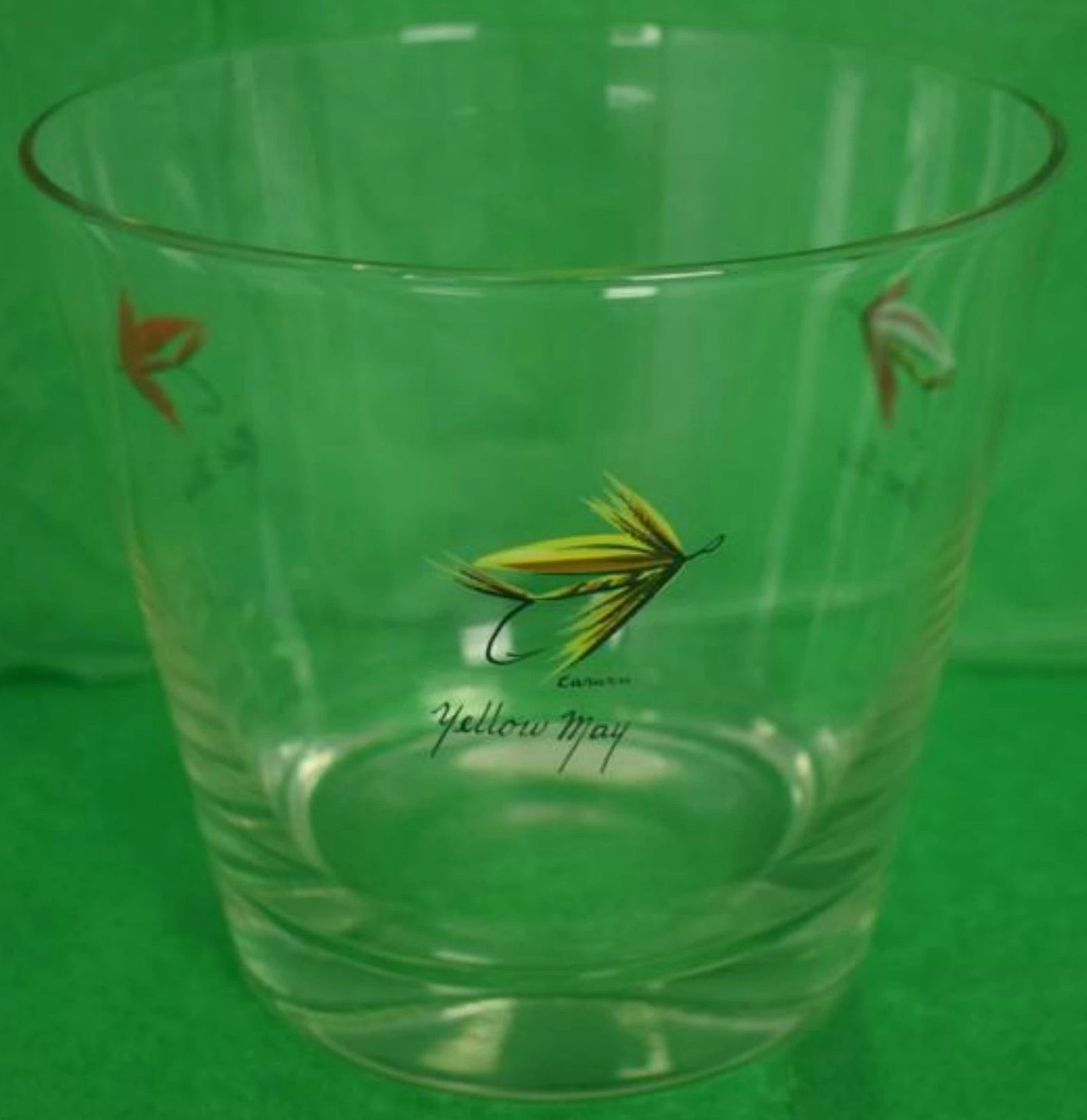 "Set x 12 Carwin Hand-Painted Trout Fly Glasses/ Ice Bucket/ & Cocktai