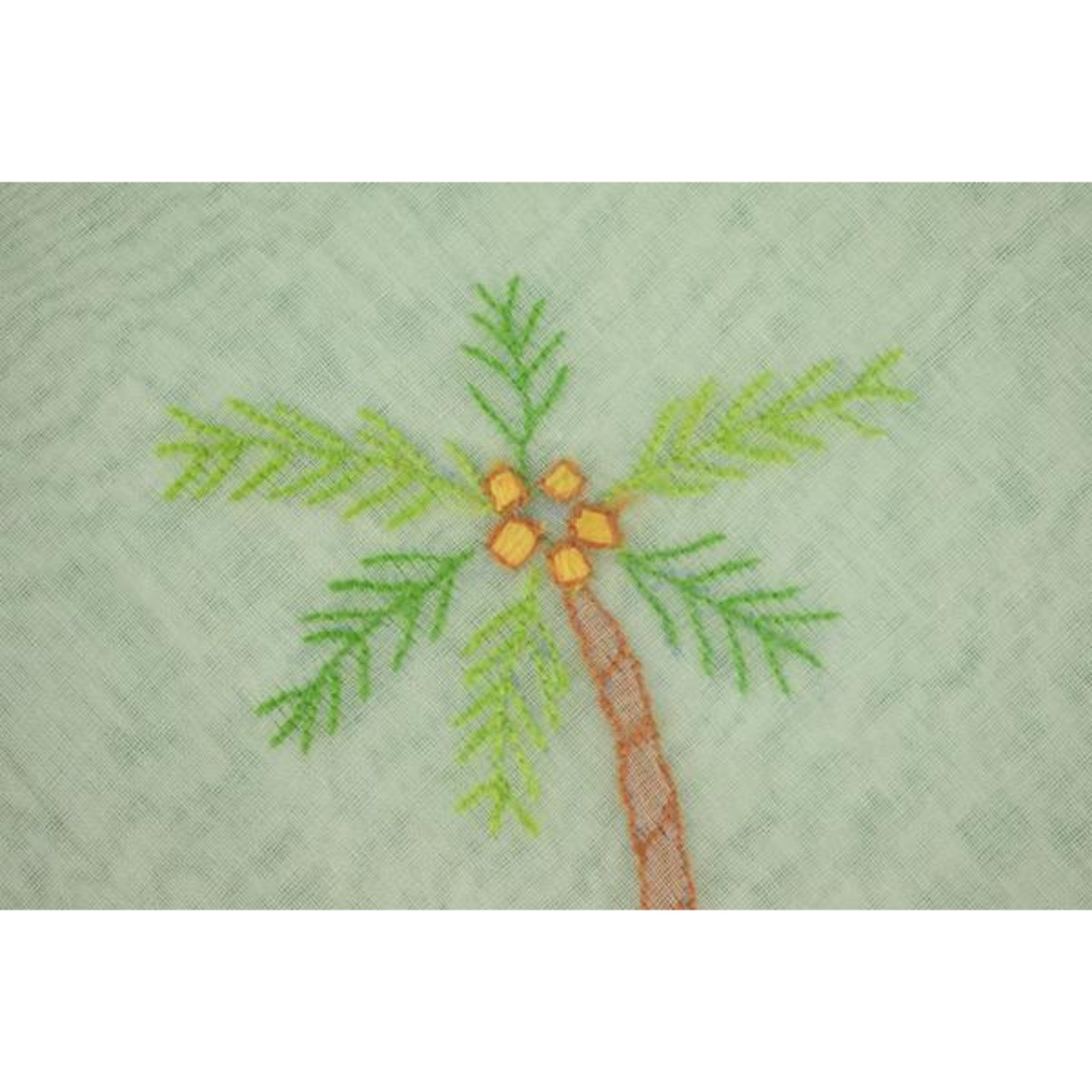 Elephant Under Palm Tree Linen Pocket Sq