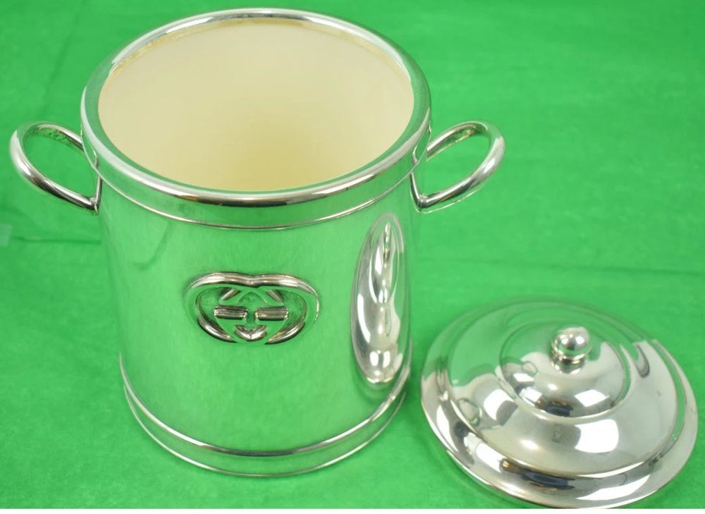 "Gucci Of Italy c1970s Silver Ice Bucket" (SOLD)