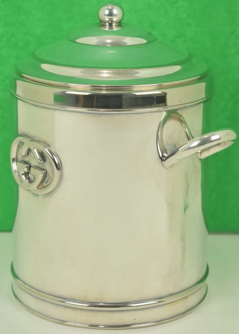 "Gucci Of Italy c1970s Silver Ice Bucket" (SOLD)