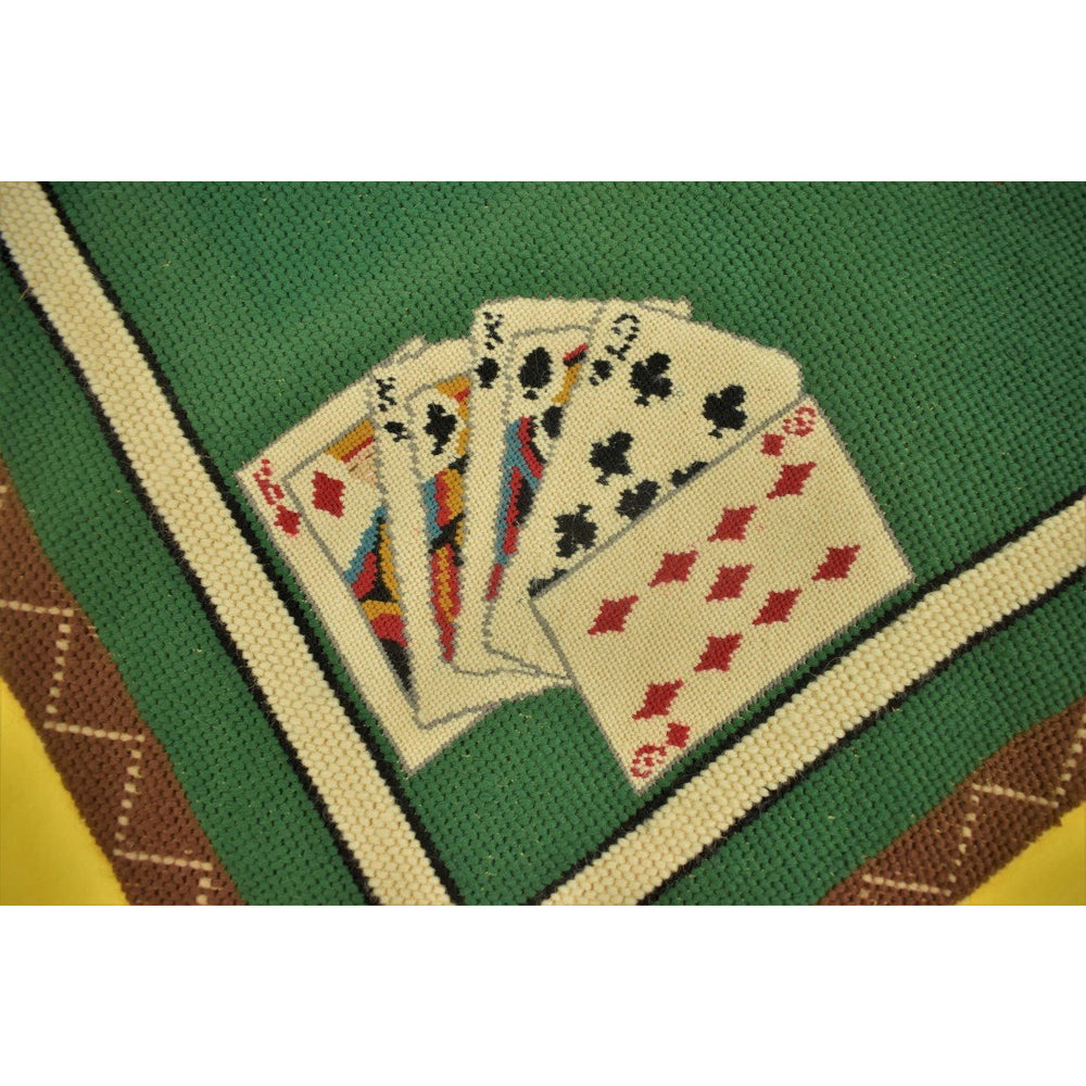 'Hand-Needlepoint Poker Table Cover' (SOLD)