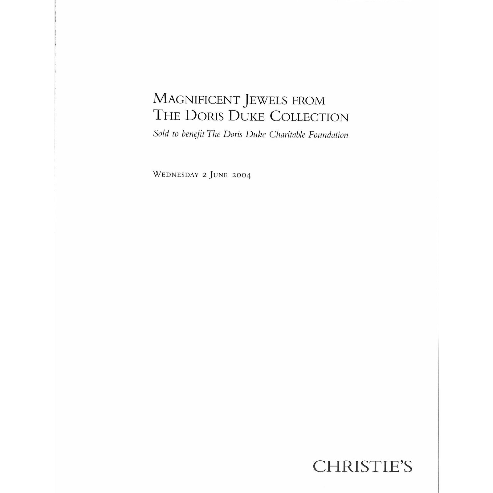 "Magnificent Jewels From The Doris Duke Collection" 2004 Christie's (S