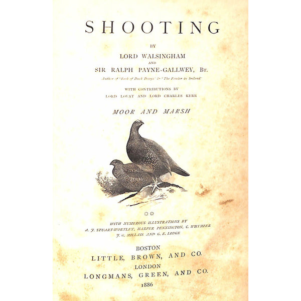 "The Badminton Library: Shooting Moor And Marsh" 1886 Lord Walsingham