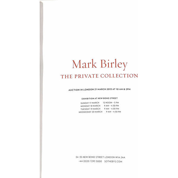 "Mark Birley: The Private Collection" 2013 Sotheby's London