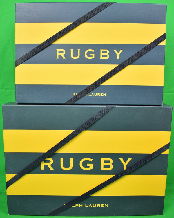 Rugby Ralph Lauren Yellow/ Navy Gift Boxes New Univ Pl w/ Straps!