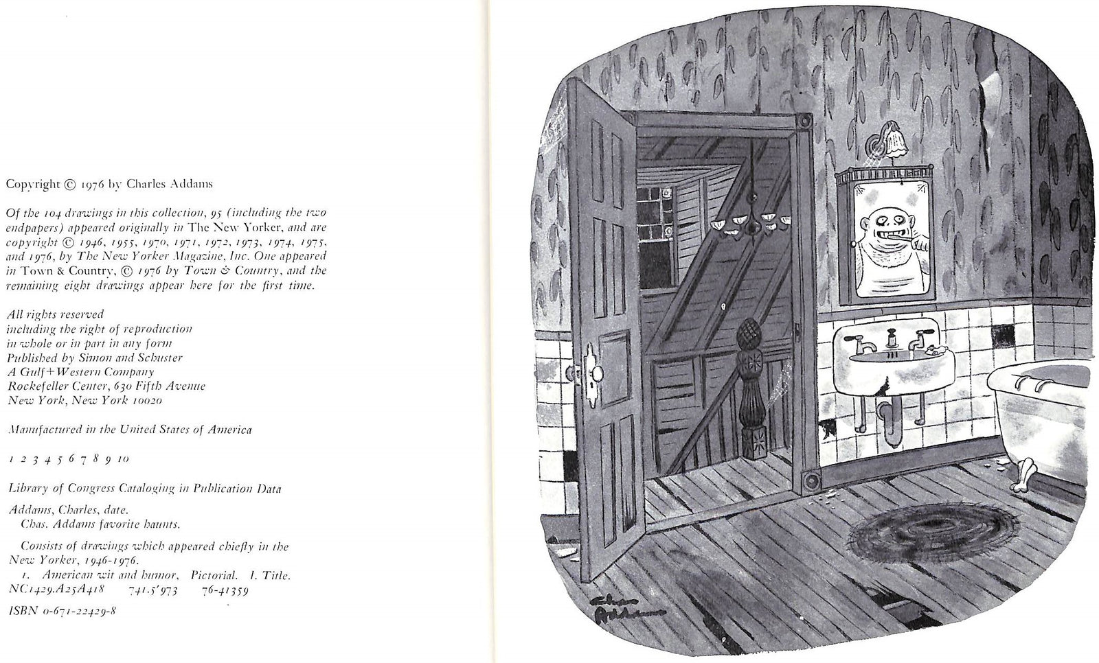 "Favorite Haunts" 1976 ADDAMS, Charles (INSCRIBED)