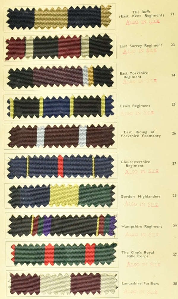 "Regimental Club & Old Boys' Colours" 1959 Welch, Margetson Tie Swatch