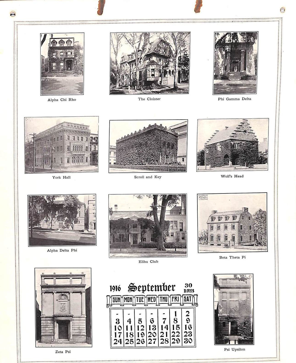 "ELIHU Yale 1916 Calendar"