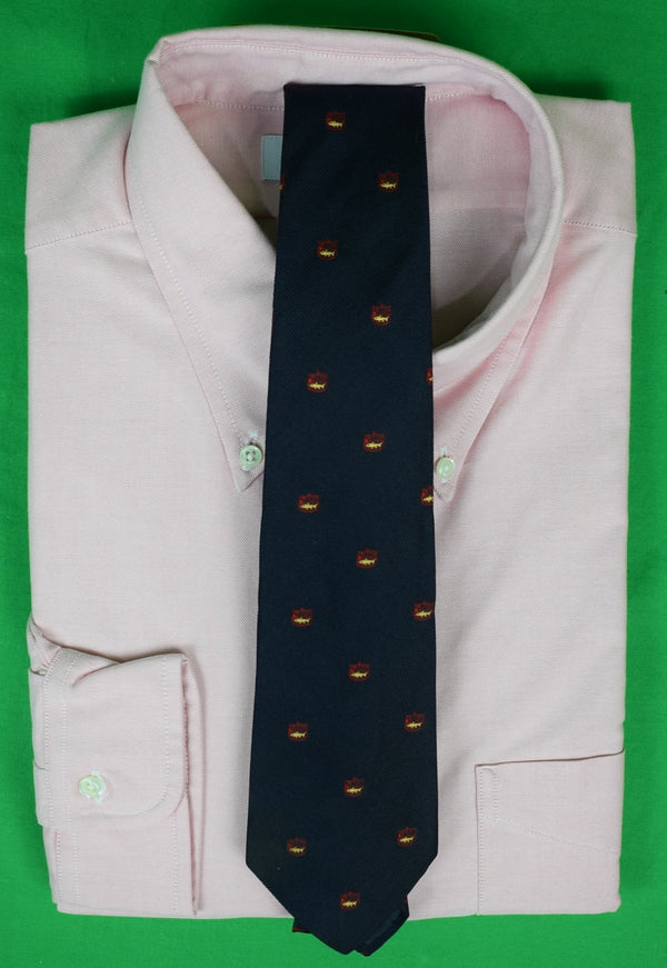 "Anglers' Club Of New York Navy Motif c1980s Member's Tie" (SOLD)