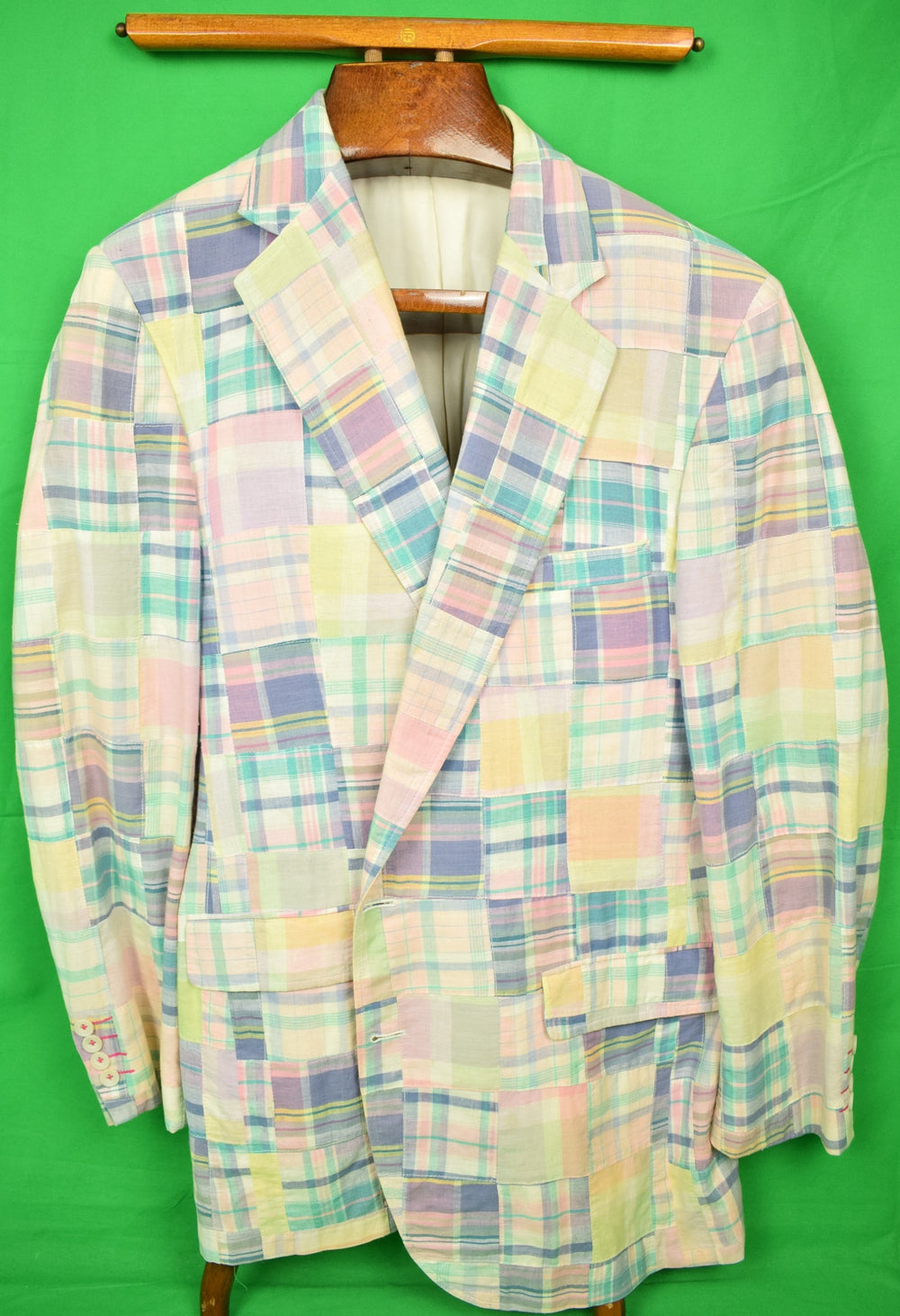 Patch Madras Plaid Jacket Sz: 42L