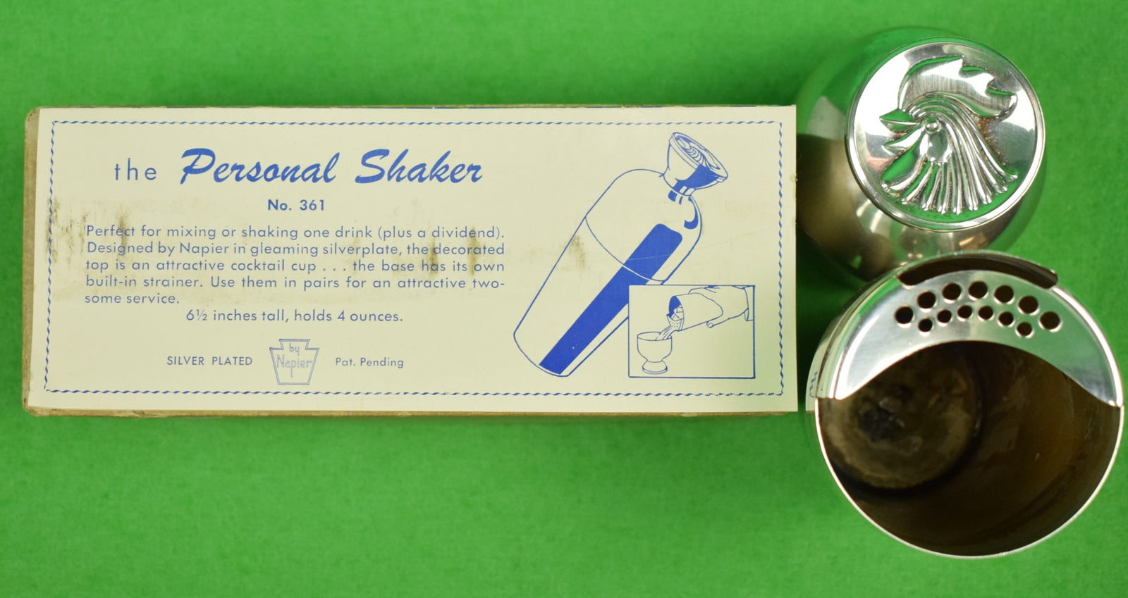 Napier Silver-Plate Personal/Single-Serving Cocktail Shaker