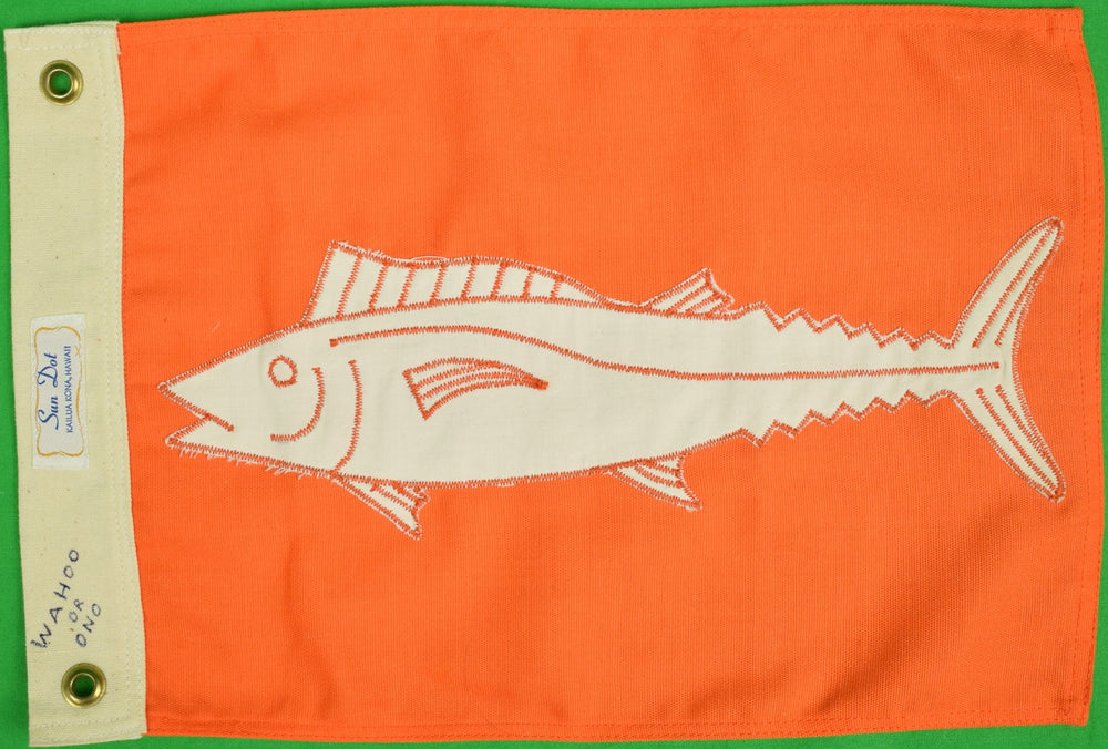 "Hawaiian Marine Capture Orange Wahoo Fish Flag"